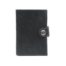 MARGELISCH Damen Mini Geldb&ouml;rse "noonyu single leather", blau, Leder, Kleinlederwaren, Kreditkartenb&ouml;rse aus Upcycling Leder