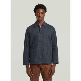 G-Star Raw G-STAR Herren Langarmshirt "4 Pocket Overshirt", blau, Gr. S, Obermaterial: 70% Baumwolle, 30% Baumwolle, Shirts