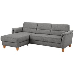 Ecksofa Home Affaire, B:244cm H:89cm T:163cm, grau, 100% Polyester;Struktur (100% Polyester);Luxus-Microfaser in Lederoptik (100% Polyester),