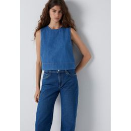 Mavi Damen Schlupfbluse "TILLY", blau, Gr. XL, unifarben, 100% Baumwolle, Blusen, Sleeveless Denim Top