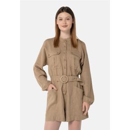 FRESHLIONS Damen Jumpsuit "Jade", Gr. S, braun, 100% Leinen, Overalls, im klassischen Design