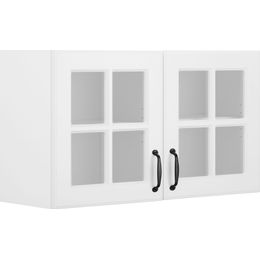 Wiho-K&uuml;chen Glash&auml;ngeschrank WIHO K&Uuml;CHEN, B:100cm H:56,6cm T:35cm, wei&szlig;, K&uuml;che, Schr&auml;nke, "Erla", Front mit Glaseinsatz