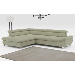Ecksofa COTTA, B:312cm T:234cm, gr&uuml;n, Wohnzimmer, Sofas, "Gemini L-Form, B: 312 cm", mit Kopfteilverstellung, optional Schlaffunktion