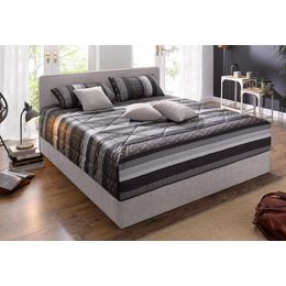 Polsterbett, B:185cm H:98cm L:210cm, grau, Westfalia Schlafkomfort, Bezug Bett: Microfaser (100% Polyester);Bonnell-Federkernmatratze: 51%
