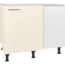 Eckunterschrank Nobilia, B:100cm H:87cm T:58,3cm, beige, K&uuml;che, Schr&auml;nke, ""Touch", vormontiert", mit h&ouml;henverstellbaren Sockelf&uuml;&szlig;en, Breite 100 cm