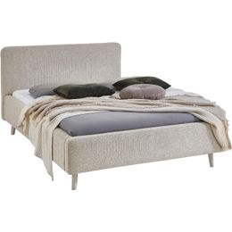 Meise M&ouml;bel Polsterbett MEISE.M&Ouml;BEL, B:161cm H:105cm L:218cm, beige, Betten, "MATTIS mit sandfarbenem Fu&szlig;, wahlweise mit Bettkasten", in verschiedenen Breiten,