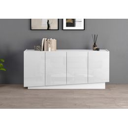 Sideboard OTTO HOME, B:160cm H:75cm T:35cm, wei&szlig;, Wohnzimmer, Sideboards, "VELA, Breite 160 cm, Design mit schr&auml;gen T&uuml;ren, Ma&szlig;e-B/T/H: 160x35x75",