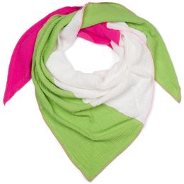 styleBREAKER Damen Dreieckstuch "3-Farbiges Musselin Dreieckstuch", pink, Modisch, Obermaterial: 100% Baumwolle CO., Modet&uuml;cher