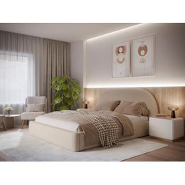 Polsterbett FORTE, B:197cm H:33cm L:219cm, beige, Der Bezugsstoff Vibe ist ein hochwertiger Chenille-Stoff mit matter Oberfl&auml;che. Er &uuml;berzeugt durch