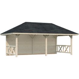 Holzpavillon Palmako, transparent, Garten, Pavillons, "Bianca 16,6 m&sup2; Set 2", BxTxH: 588x300x323 cm