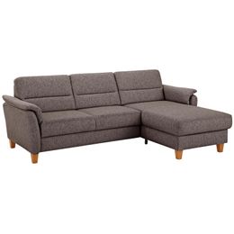 Ecksofa Home Affaire, B:244cm H:89cm T:163cm, braun, 100% Polyester;Struktur (100% Polyester);Luxus-Microfaser in Lederoptik (100% Polyester),
