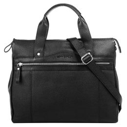 Betty Barclay Damen Shopper, schwarz, Leder, Strukturmuster, Taschen, echt Leder