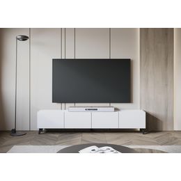 Lowboard Home Affaire, B:190cm H:40cm T:32cm, wei&szlig;, Wohnzimmer, Sideboards, "LOWBOARD PHUKET II, TV-Kommode Breite 190cm", Modernes, griffloses