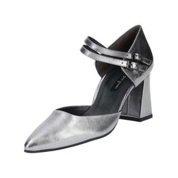 Paul Green Damen Pumps "Paul Green Pumps Leder", Gr. 38,5, silber, Leder, Schuhe