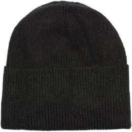 styleBREAKER Damen Strickm&uuml;tze "Strickm&uuml;tze mit Rippenmuster und Rissen", schwarz, Modisch, 100% Polyacryl PAN., M&uuml;tzen