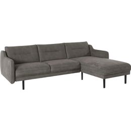 Ecksofa OTTO HOME, B:239cm H:81cm T:166cm, grau, Struktur weich (100% Polyester);Luxus-Microfaser Lederoptik (100% Polyester);100% NaturLEDER,
