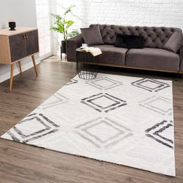Teppich Sanat, B:120cm H:22mm L:160cm, grau, Kunstfaser, Wohnzimmer, Teppiche, "Evra 7005 , auch als L&auml;ufer erh&auml;ltlich", Wohnzimmer, Kurzflor,