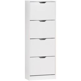 Livetastic Schuhkipper, Wei&szlig;, Holzwerkstoff, 55x152.5x23.5 cm, Garderobe, Schuhaufbewahrung, Schuhkipper