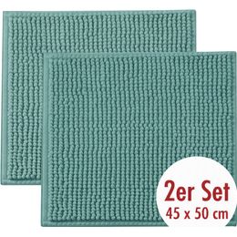 Badematte OTTO HOME, H:20mm, gr&uuml;n, Polyester, Badematten, "Vanessa Chenille Premium, Badvorleger, Badezimmer, Duschvorleger", Uni Farben, besonders