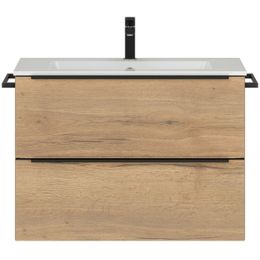 Waschtisch-Set Nobilia, B:81cm H:59,1cm T:48,7cm, braun, Kastenm&ouml;bel-Sets, "Levere", in vier Breiten