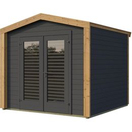 Weka Gartenhaus Killarney Anthrazit-Eiche hell lasiert, Ja, 350x300 cm,innen Lamellen, au&szlig;en verglast