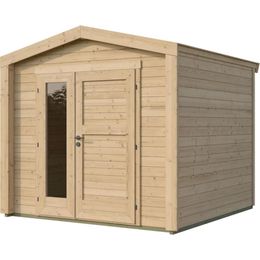 Weka Gartenhaus Killarney Naturbelassen, Nein, 300x300 cm,links Vollglas, rechts Holzf&uuml;llung