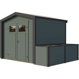 Weka Gartenhaus Killarney Graugr&uuml;n-Anthrazit inkl. Hochbeet, Ja, 1/4 verglast,235x235 cm