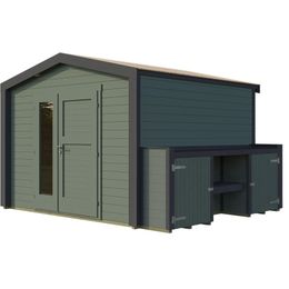 Weka Gartenhaus Killarney Graugr&uuml;n-Anthrazit inkl. Pflanztisch, Ja, 350x300 cm,links Vollglas, rechts Holzf&uuml;llung