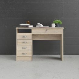 Schreibtisch Home Affaire, B:109,3cm H:75,6cm T:48,5cm, braun, B&uuml;ro, Tische, "Function Plus, Arbeitstisch, B&uuml;rotisch, staurum, minimalistisch", mit 4