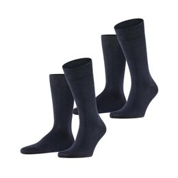 Falke Damen Socken "Happy 2-Pack", Gr. 47, blau, Obermaterial: 80% Baumwolle CO. 18% Polyamid PA. 2% Elasthan EL., glatt, Socken