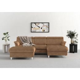 Sit & More Ecksofa SIT & MORE, B:257cm T:166cm, braun, 100% Polyester, Wohnzimmer, Sofas, "Marano L-Form", inklusive Kopfteilverstellung, optional
