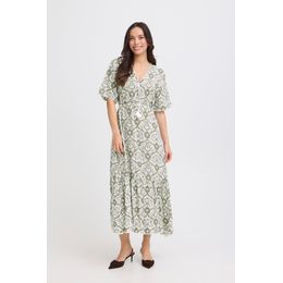 B.Young Kleid 'BYHalba' Damen Gr&ouml;&szlig;e 40 oliv / wei&szlig; Sommerkleid