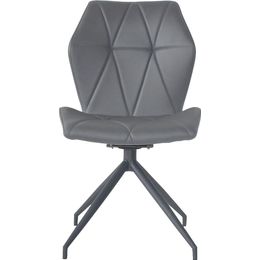 Esszimmerstuhl ByLiving, B:62cm H:90,5cm T:62cm, grau, Metall, St&uuml;hle, "Imke", 2er-Set, gem&uuml;tlicher Esszimmerstuhl mit Steppung, 360 Grad drehbar