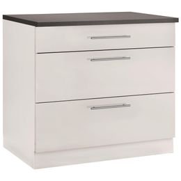 Wiho-K&uuml;chen Unterschrank WIHO K&Uuml;CHEN, B:90cm H:85cm T:60cm, beige, K&uuml;che, Schr&auml;nke, "Cali", 90 cm breit, mit 2 gro&szlig;en Ausz&uuml;gen
