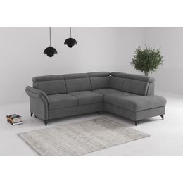 Sit & More Ecksofa SIT & MORE, B:247cm H:84cm T:193cm, grau, 90% Polyester, 10% Polyamid, Wohnzimmer, Sofas, "Glendale, L-Form", inkl. Kopfteilverstellung,