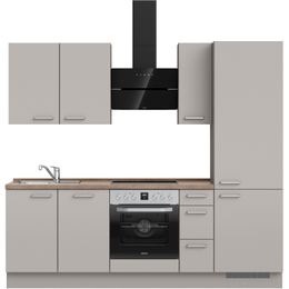 K&uuml;chenzeile Nobilia, B:240,3cm H:216,6cm T:60cm, grau, Komplettk&uuml;chen-Sets, ""Touch II", NEU: individuell anpassbar mit gratis Profi-Beratung",