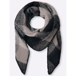 Heine Damen Modeschal, schwarz-wei&szlig;, gemustert, Viskose, Modet&uuml;cher