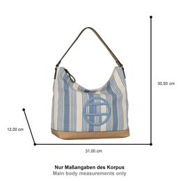 Tom Tailor Kinder Hobo "Gilda"stripes blau, Baumwolle, Lederimitat, kontrastfarbene Details, Taschen, Damen Tragetasche, Schultertasche mit gro&szlig;em