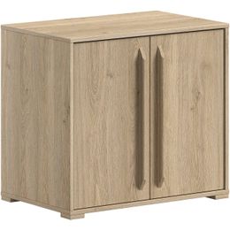 Kommode Vipack, B:67,7cm H:61,5cm T:43cm, braun, Holzwerkstoff, Schlafzimmer, Sideboards, "SAM mit 2 Dreht&uuml;ren, dahinter 1 Fachb&ouml;den, universell