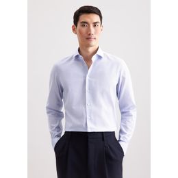 Seidensticker Herren Businesshemd "Schwarze Rose", blau, Gr. 41, bedruckt, 100% Baumwolle, Hemden, Slim 1/1 Kentkragen Druck