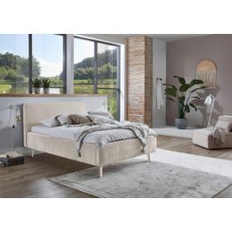 Meise M&ouml;bel Polsterbett MEISE.M&Ouml;BEL, B:141cm H:105cm L:218cm, beige, Betten, "MATTIS mit sandfarbenem Fu&szlig;, wahlweise mit Bettkasten", in verschiedenen Breiten,