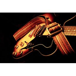 papermoon Fototapete "3D Gitarre Music", B/L: 2m x 1,49m, Bahnen: 4 Stk., bunt, Schlafzimmer, Tapeten