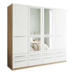 Kleiderschrank Priess, B:185cm H:193cm T:54cm, wei&szlig;, Holzwerkstoff, Schlafzimmer, Schr&auml;nke, "Schrank Garderobe W&auml;scheschrank Barcelona in 5 Breiten",