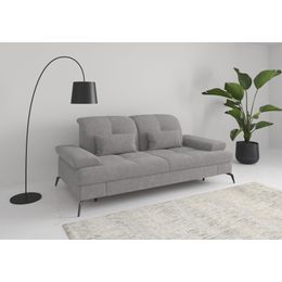 Sit & More 3-Sitzer SIT & MORE, B:212cm H:90cm T:122cm, grau, 100% Polyester, Sofas, "Amica, inkl. Sitztiefenverstellung und Armteilverstellung", wahlweise mit