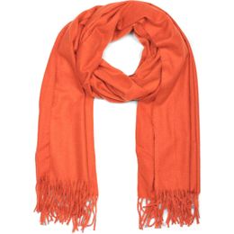 styleBREAKER Damen Schal "Weicher Schal Uni mit Fransen", orange, Modisch, Obermaterial: 100% Viskose CV., Modet&uuml;cher