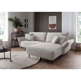 Ecksofa Home Affaire, B:255cm H:94cm T:178cm, silber, 93% Polyester, 7% Polyamid, Wohnzimmer, Sofas, "Lazio modern und bequem, schmale Armlehnen,