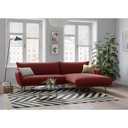 Ecksofa OTTO HOME, B:249cm H:86cm T:159cm, rot, Struktur (100% Polyester);Struktur weich (85% Polyester/15% Nylon);Samtoptik (100% Polyester),