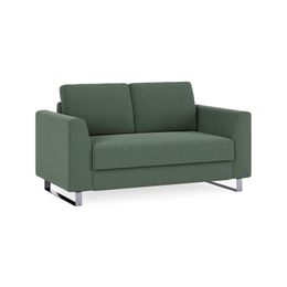 BRUNO Schlafsofa 120cm in Gr&uuml;n | Klassik | stabiles Massivholz & Boxspringkomfort