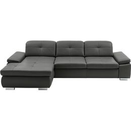 Ecksofa DIE PLANBAR, B:309cm H:85cm T:195cm, grau, Wohnzimmer, Sofas, "PN-IN16012 L-Form, Breite 309 cm", inkl. Sitztiefenverstellung, optional mit