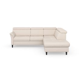 Sit & More Ecksofa SIT & MORE, B:252cm T:216cm, beige, 100% Polyester, Wohnzimmer, Sofas, "Marano L-Form", inklusive Kopfteilverstellung, optional